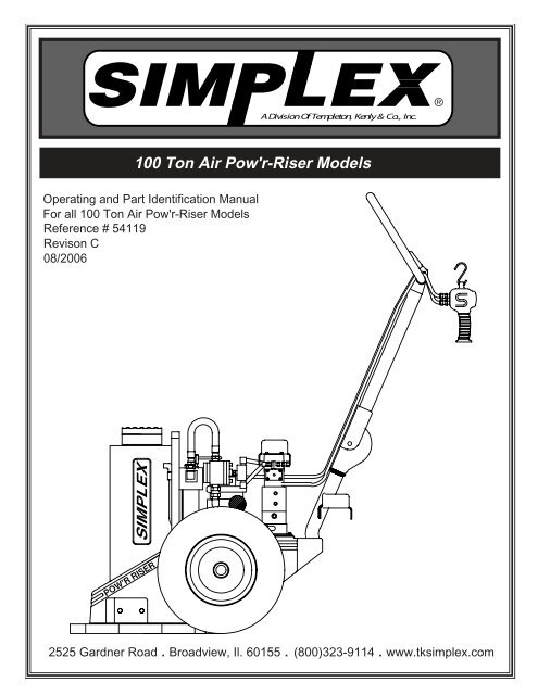 100 Ton Air Pow'r-Riser Models - Simplex