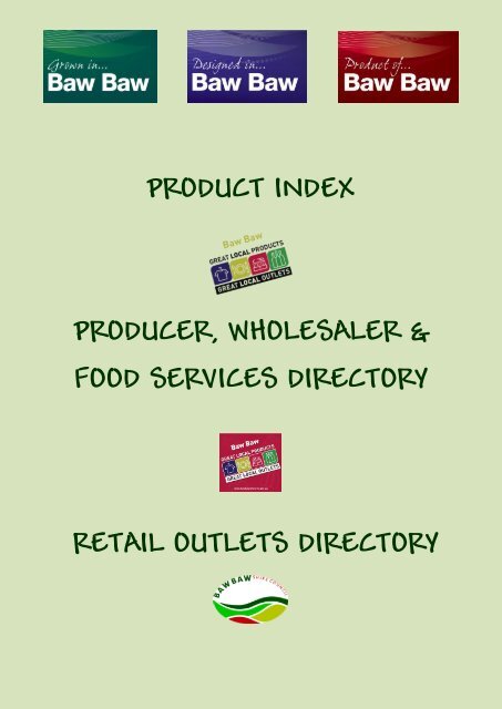 product index producer, wholesaler & food services directory
