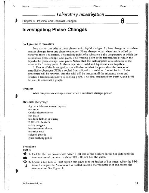 Laboratory Investigation __ Investigating Phase Changes