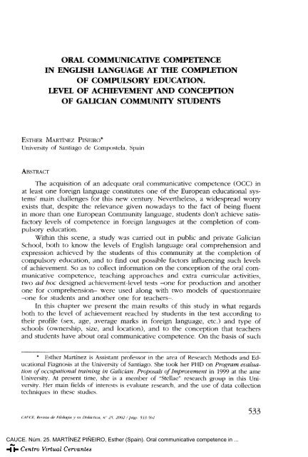 Oral communicative competence in English language at the ...