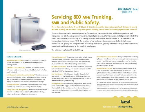 Servicing 800 mhz Trunking, smr and Public Safety.