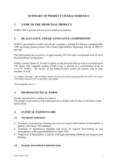 summary of product characteristics 1 name of the medicinal product ...