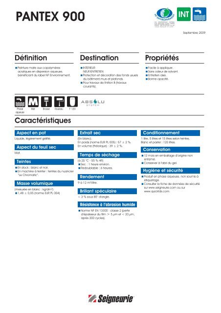 Fiche technique Pantex 900 PDF 397 Ko - untec