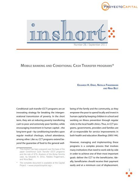 mobile banking and conditional cash transfer programs