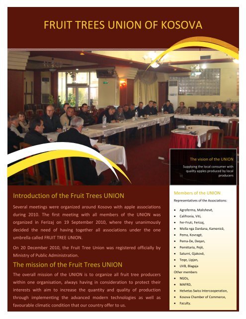 FRUIT TREES UNION OF KOSOVA - HELVETAS