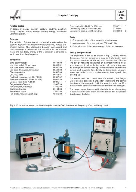 LEP 5.2.32- 00 b-spectroscopy - Phywe Systeme GmbH
