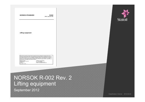 NORSOK R-002 Rev. 2 Lifting equipment