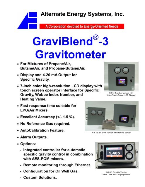 GraviBlend -3 Gravitometer - Alternate Energy Systems, Inc.