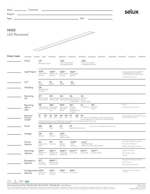 M100 LED Recessed Linear LED Flanged Extrusion [L1R1U] selux.us