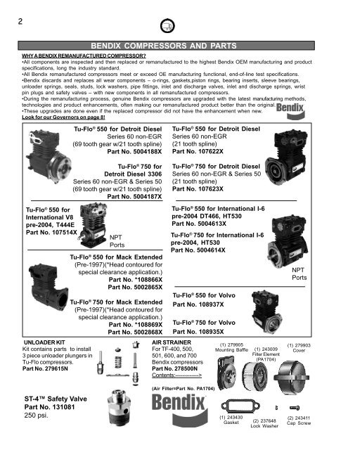 2BENDIX COMPRESSORS AND P