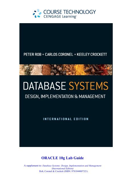 ORACLE 10g Lab Guide - Cengage Learning