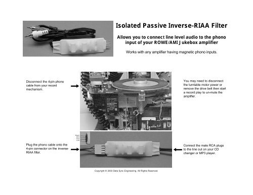 Isolated Passive Inverse-RIAA Filter - CD Adapter