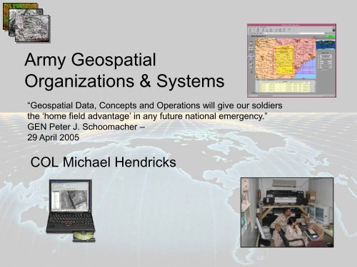 Army Geospatial Organizations & Systems - West Point