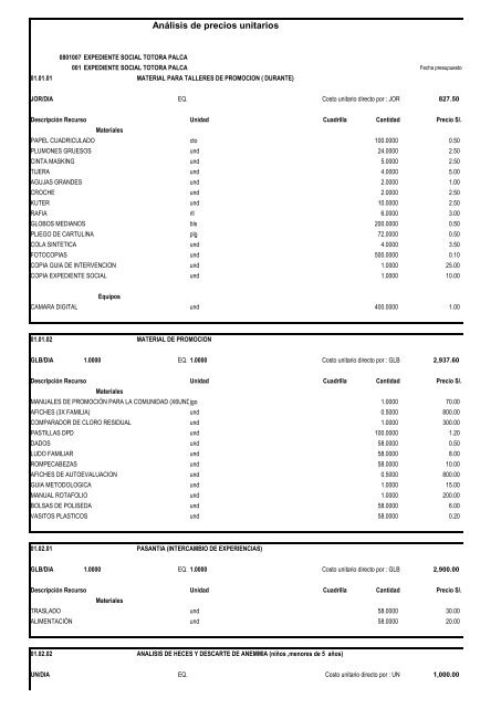 AnÃ¡lisis de precios unitarios