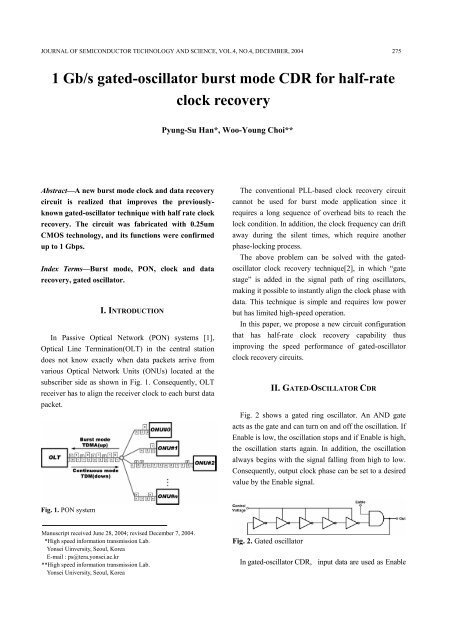 1 Gb/s gated-oscillator burst mode CDR for half-rate clock recovery