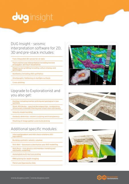 DUG Insight - seismic interpretation software for 2D, 3D and pre ...