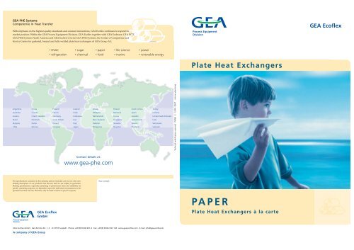 Plate Heat Exchangers - GEA PHE Systems