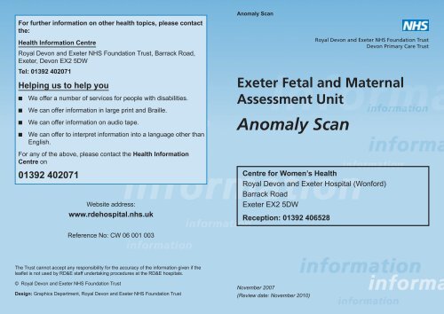 Anomaly Scan Leaflet - Royal Devon & Exeter Hospital