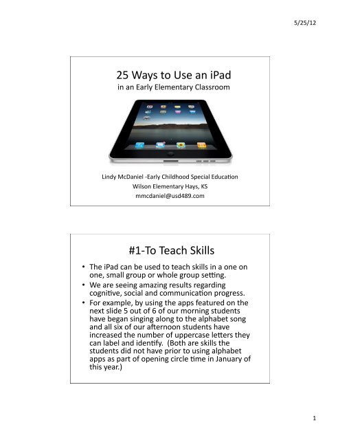 25 Ways to Use an iPad