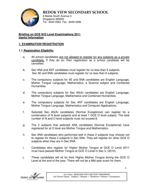 Bedok View Secondary School - Ministry of Education