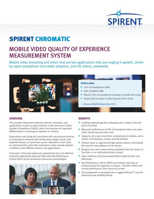 Spirent Chromatic Datasheet - Spirent Communications
