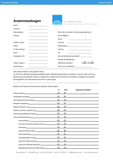 Anamnesebogen