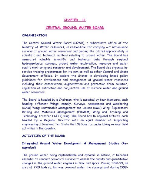 CENTRAL GROUND WATER BOARD - Ministry of Water Resources