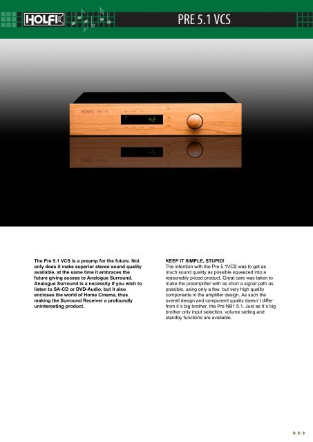 Holfi - For Musicians & Music Lovers - PRE 5.1 VCS (PDF-print)