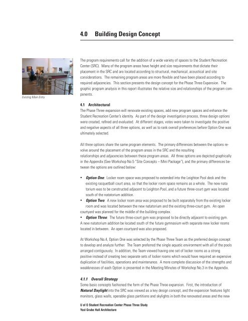 4.0 Building Design Concept - Student Recreation Center