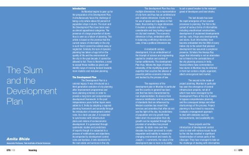 The Slum and the Development Plan - Urban Design Research ...
