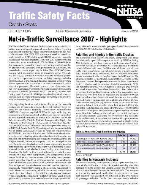 Traffic Safety Facts - National Highway Traffic Safety Administration