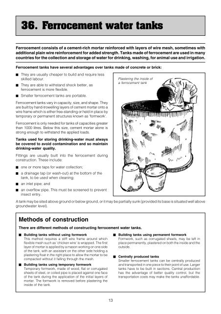 Ferrocement Water Tanks Technical Brief (WEDC) - The Water ...
