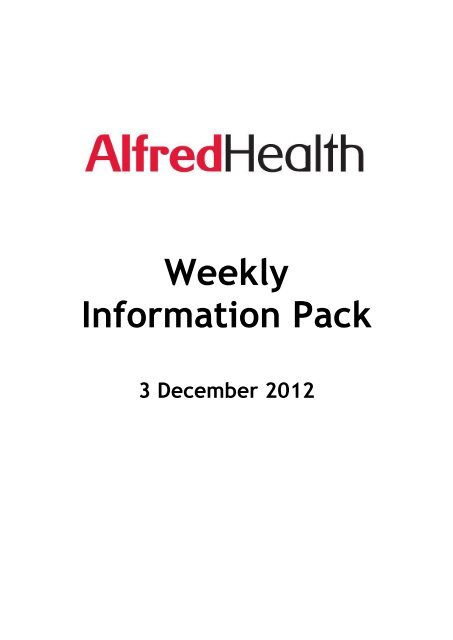 Weekly Information Pack - Alfred Hospital