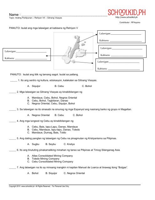 Rehiyon VII - Gitnang Visayas - RFA - 1 - Schoolkid.Ph