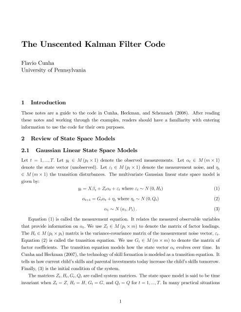 The Unscented Kalman Filter Code
