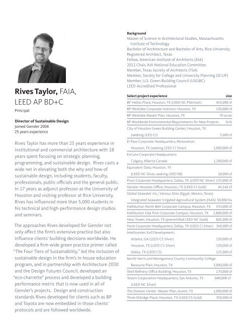 Rives Taylor, FAIA, LEED AP BD+C - CAF