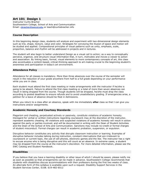 Art 101 Design 1 - Curtis Bracher