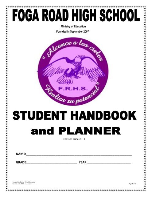 FOGA ROAD HIGH SCHOOL