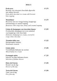 Menukaart - Il Senso