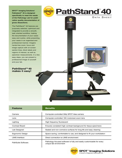 PathStand 40 Specifications - SPOT Imaging Solutions