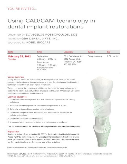 Using CAD/CAM technology in dental implant restorations