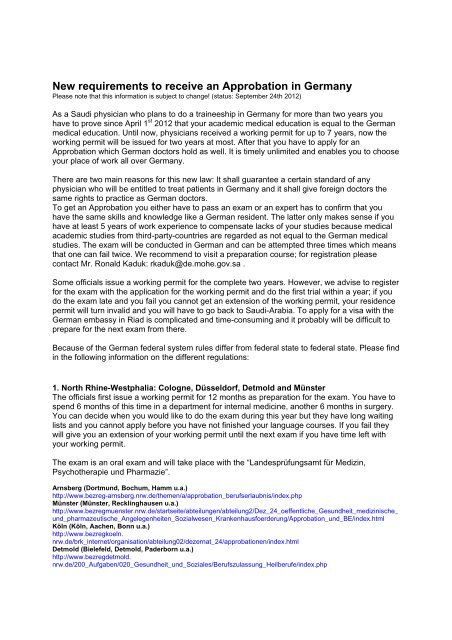 New requirements to receive an Approbation in Germany