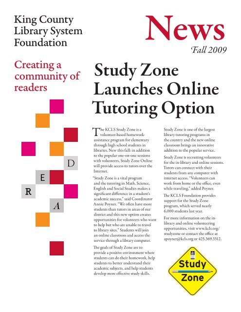 Study Zone Launches Online Tutoring Option - King County Library ...