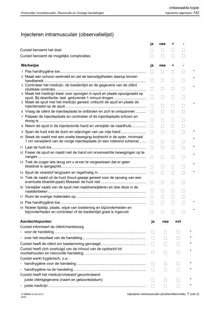 Observatielijst - Vilans