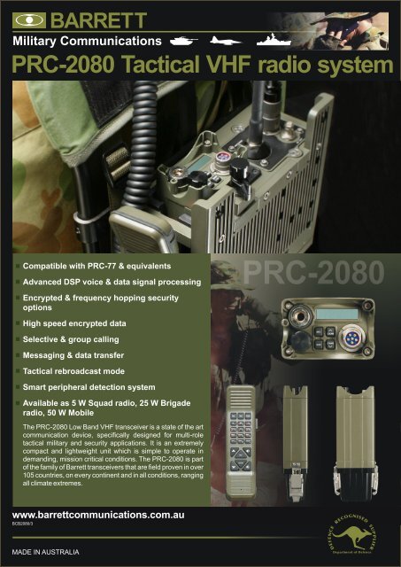 PRC-2080 Tactical VHF radio system