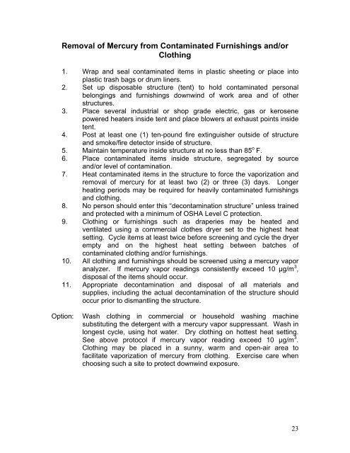 Mercury Spill Response & Clean-up Guidance Document - Ohio EPA
