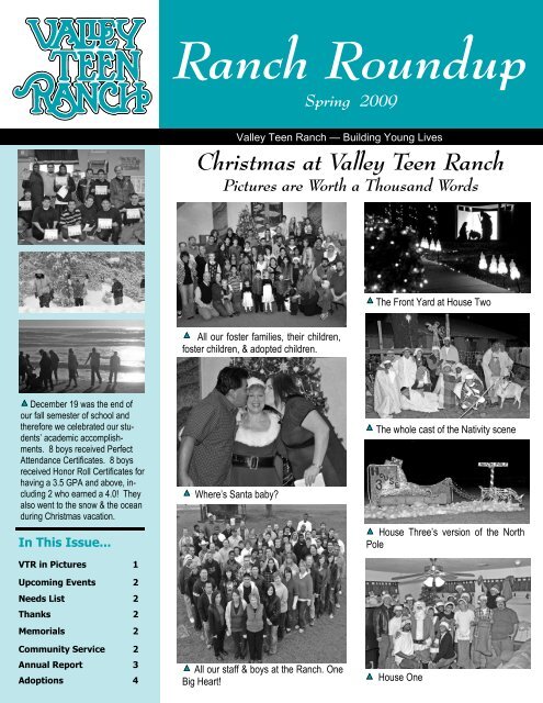 Spring 2009 Ranch Roundup - Valley Teen Ranch