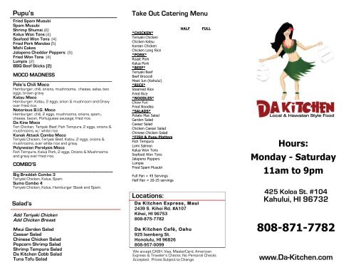 Download Menu - Da Kitchen