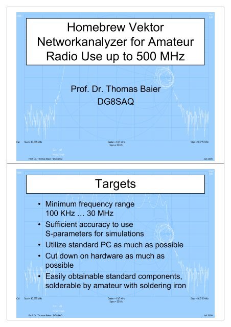 Prof. Dr. Thomas Baier DG8SAQ - SDR-Kits