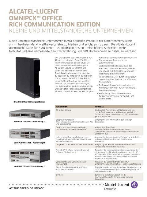 AlcAtel‑lucent OmniPcX™ Office Rich cOmmunicAtiOn editiOn
